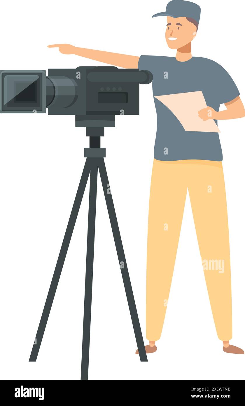 Working on a film set Stock Vector Images - Alamy