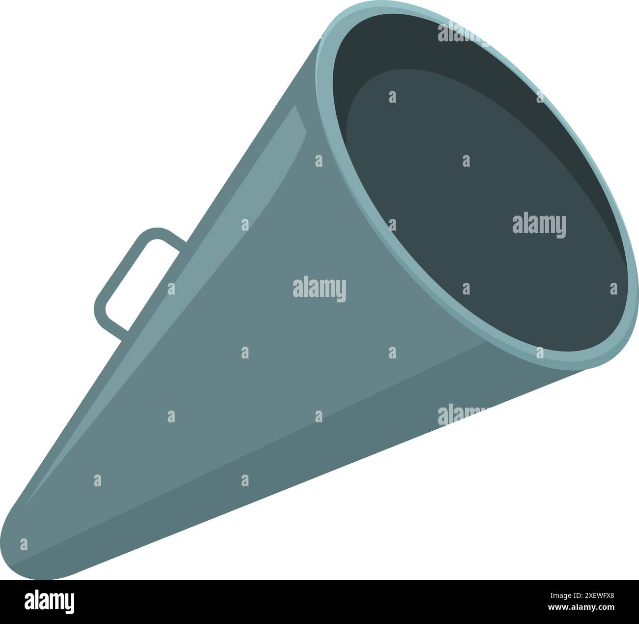 Vintage gray megaphone spreading information on a white background ...