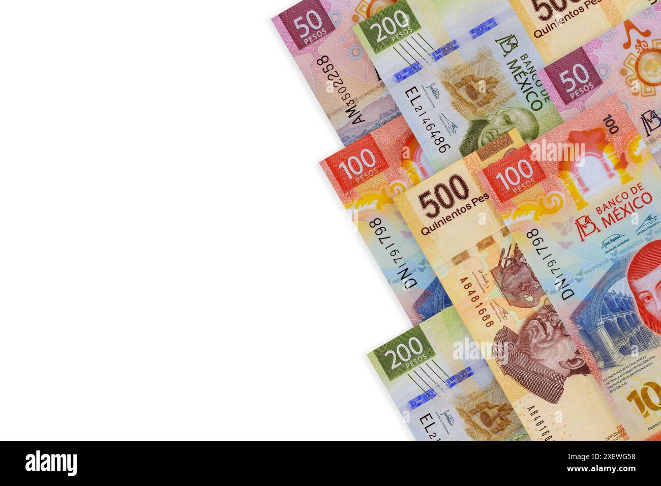 Pesos are issued by National Bank of Mexico in variety of denominations ...