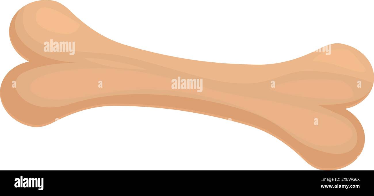 Cartoon bone is lying horizontally on a white background Stock Vector ...