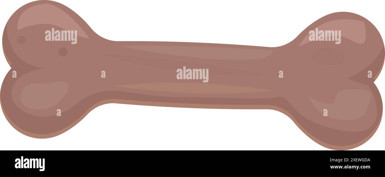 Cartoon big dog bone lying with nobody around on white background ...