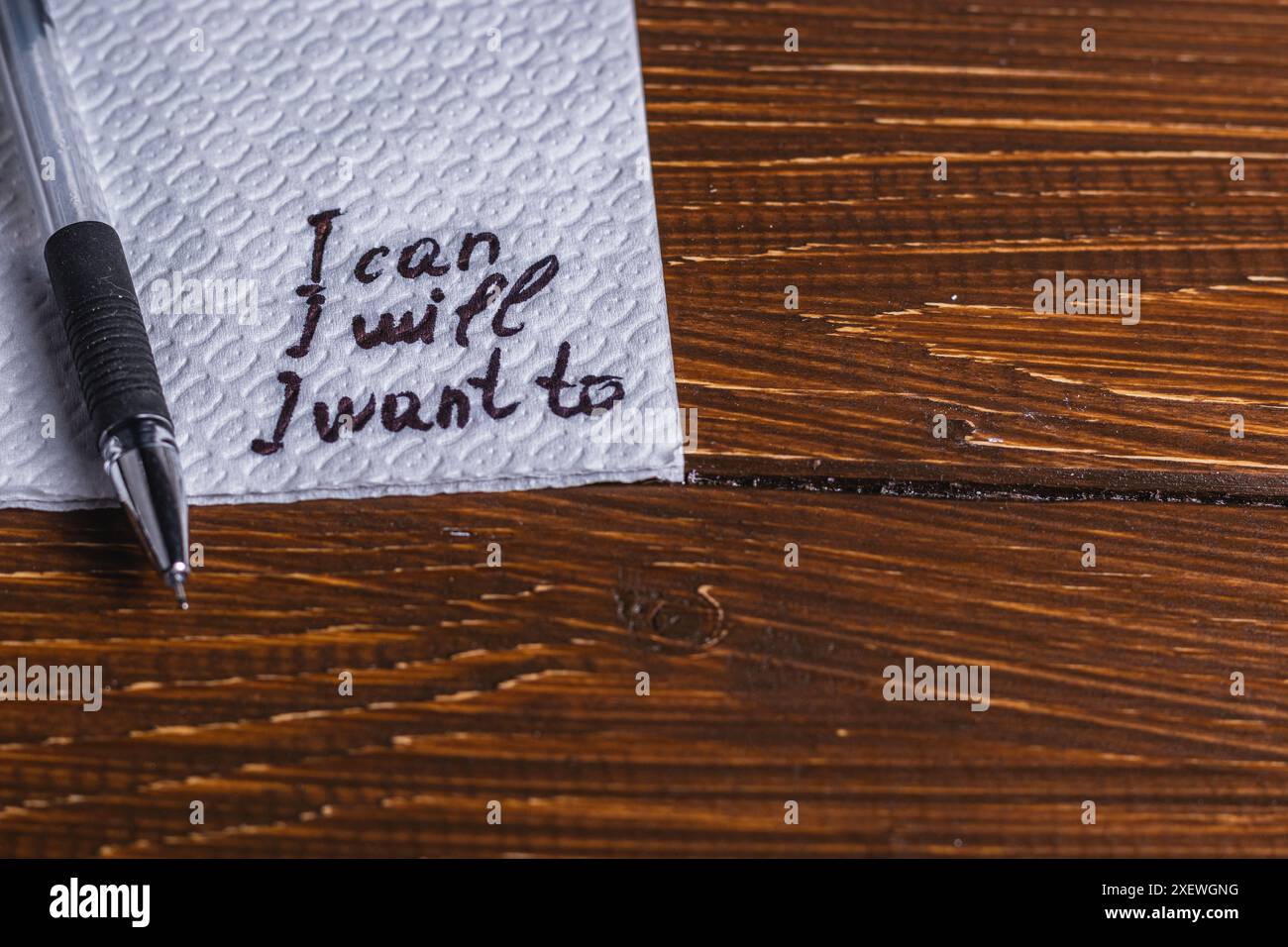 Hand written note on napkin Stock Photo - Alamy