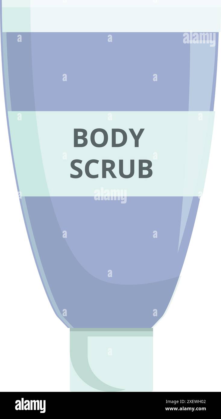 Purple body scrub in a clear plastic jar with a light blue cap, being ...