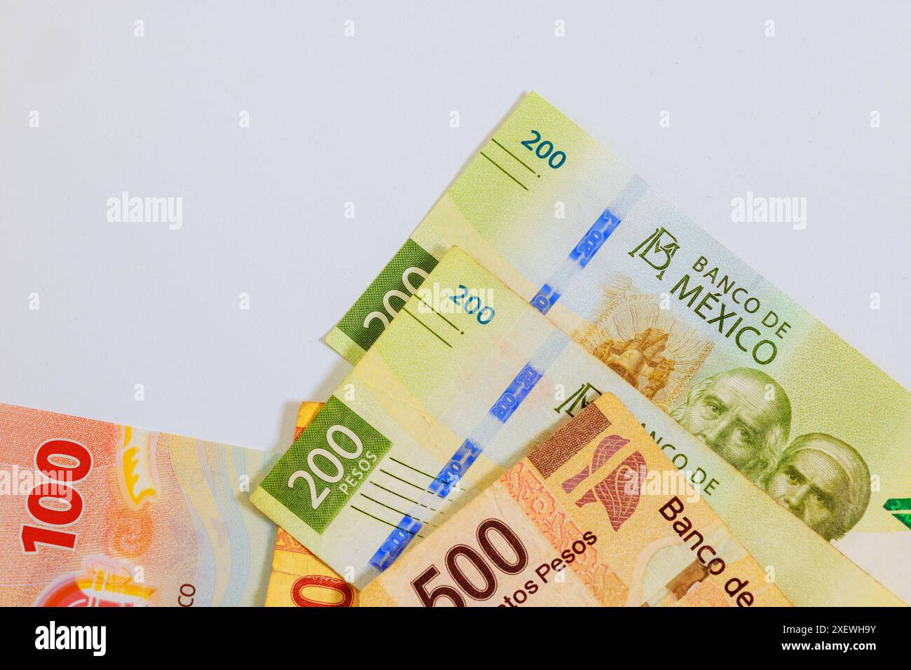 Pesos are issued by National Bank of Mexico in various denominations ...