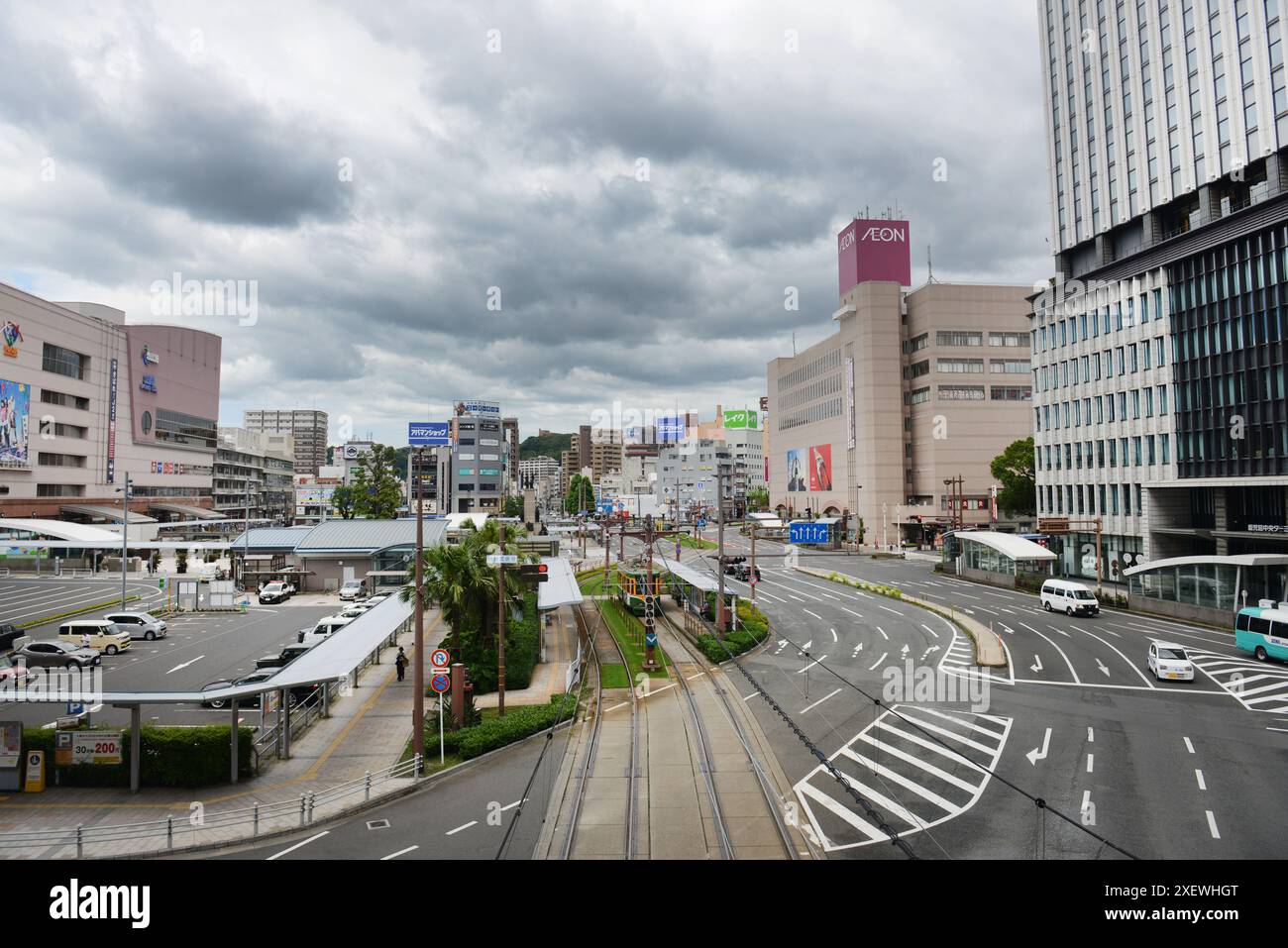The Solaria Nishitetsu hotel and the buildings around the JR Kagoshima ...