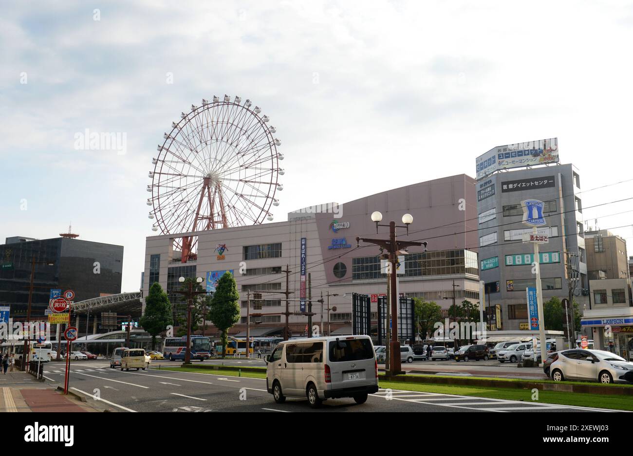 Amu plaza and the Ferris wheel in Kagoshima, Japan Stock Photo - Alamy