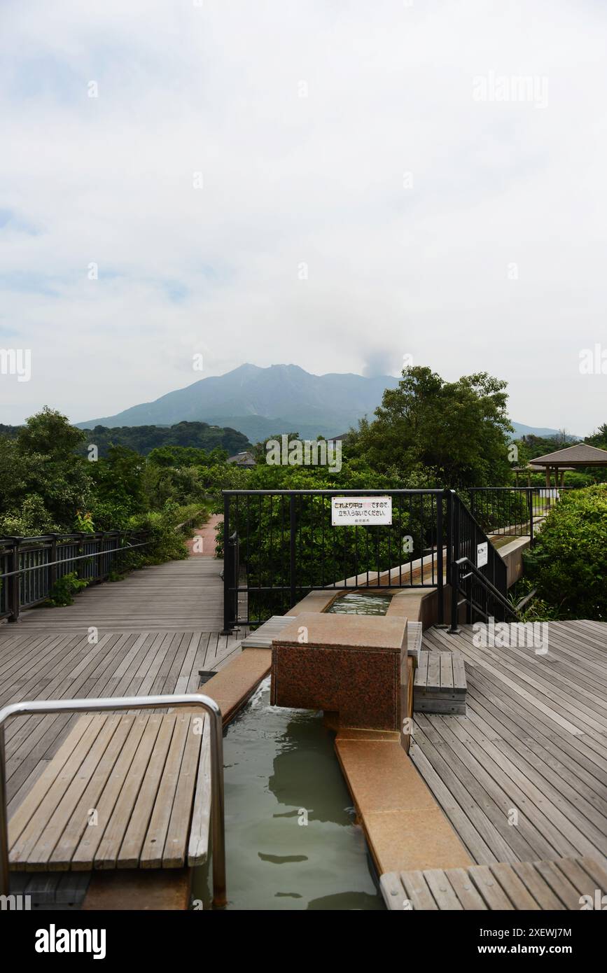 The Sakurajima Volcanic Shore Park and Footbath at the Sakurajima ...