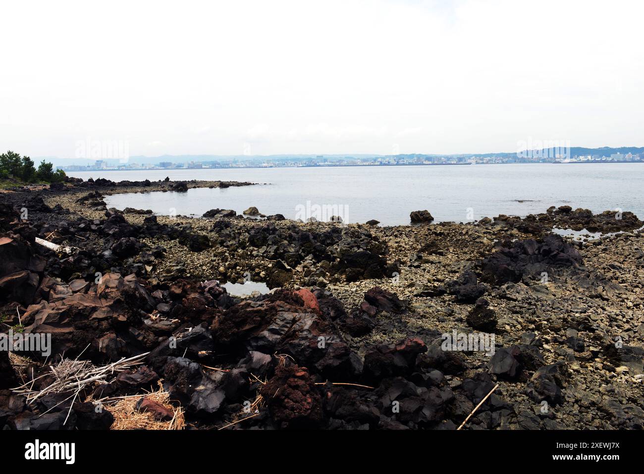 Basalt rock coastline in Sakurajima, Kagoshima, Japan Stock Photo - Alamy