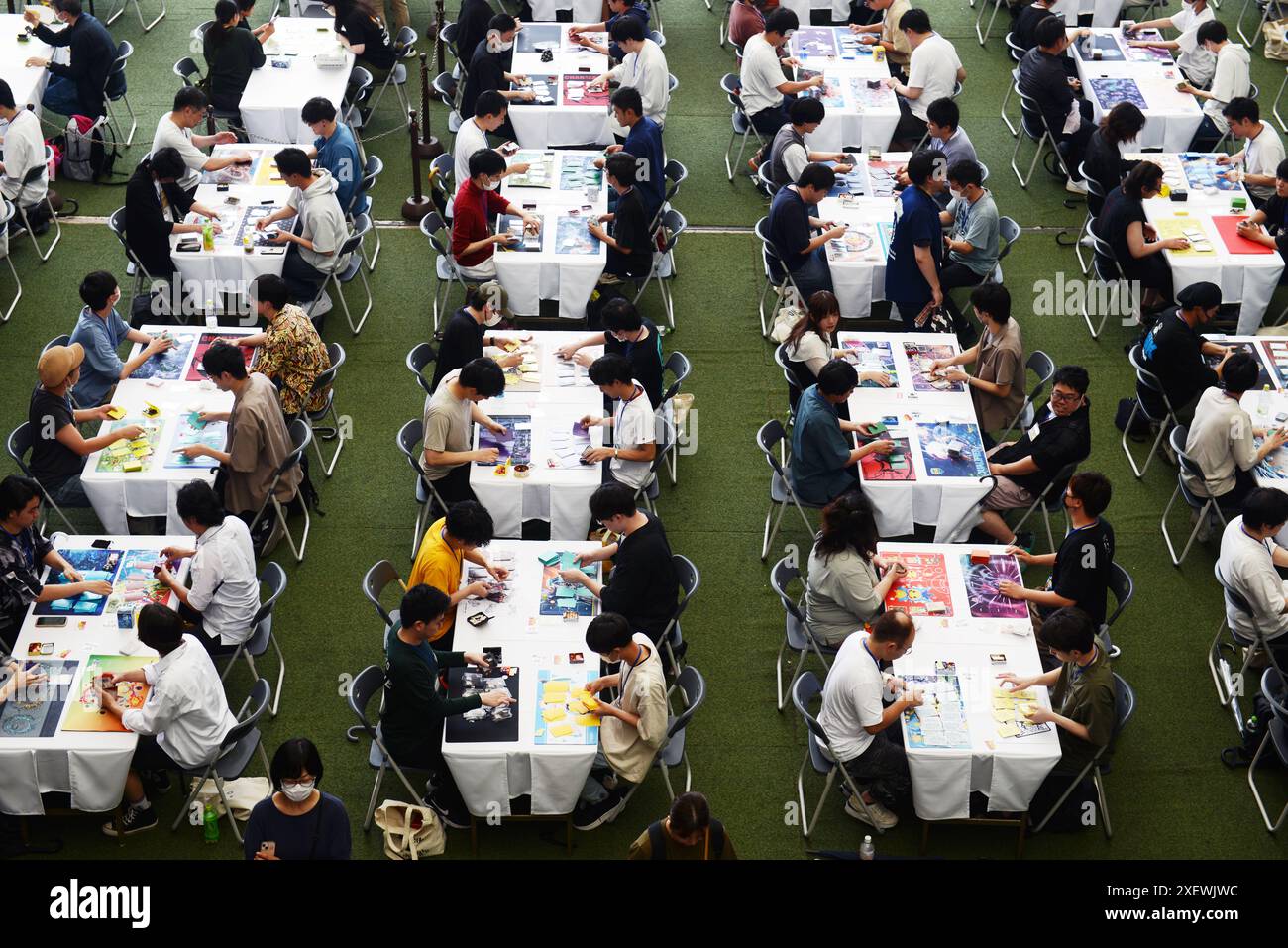 Pokemon card battles at AMU Plaza open space in Kagoshima, Japan Stock ...