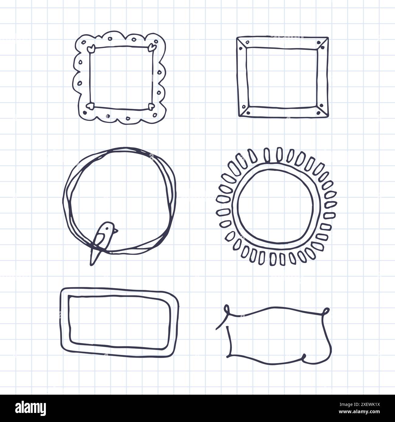 Square frames line art collection Stock Vector Image & Art - Alamy