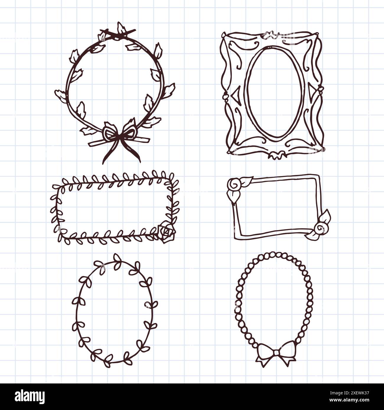 Square frames line art collection Stock Vector Image & Art - Alamy