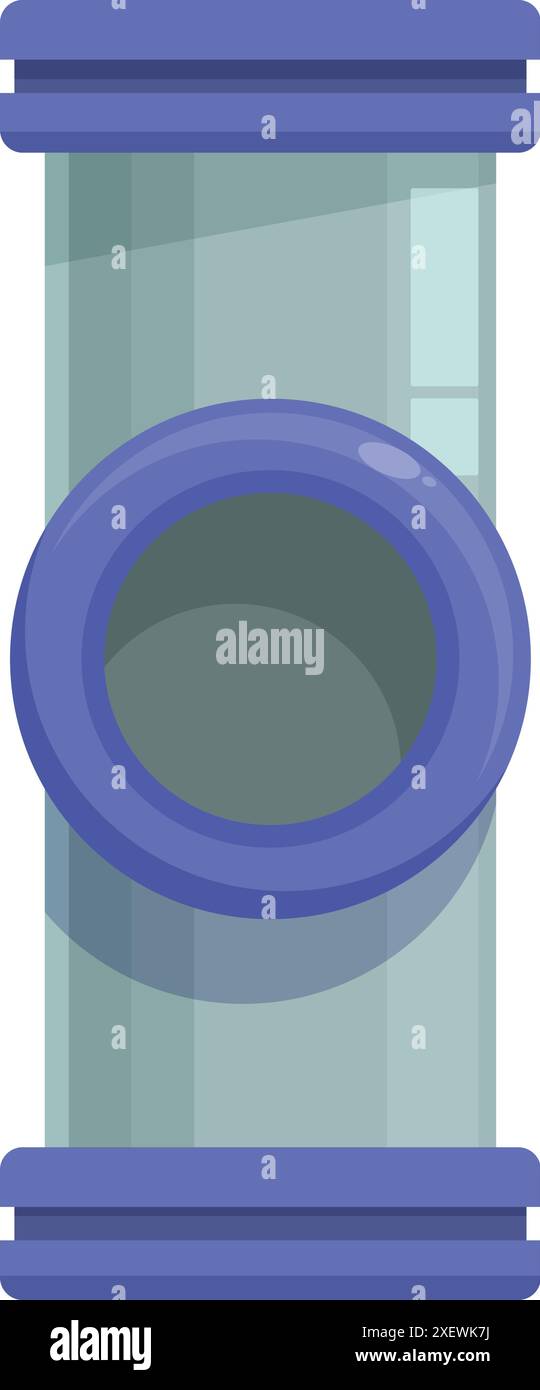 Cartoon style illustration of a pipe section connecting a plumbing ...