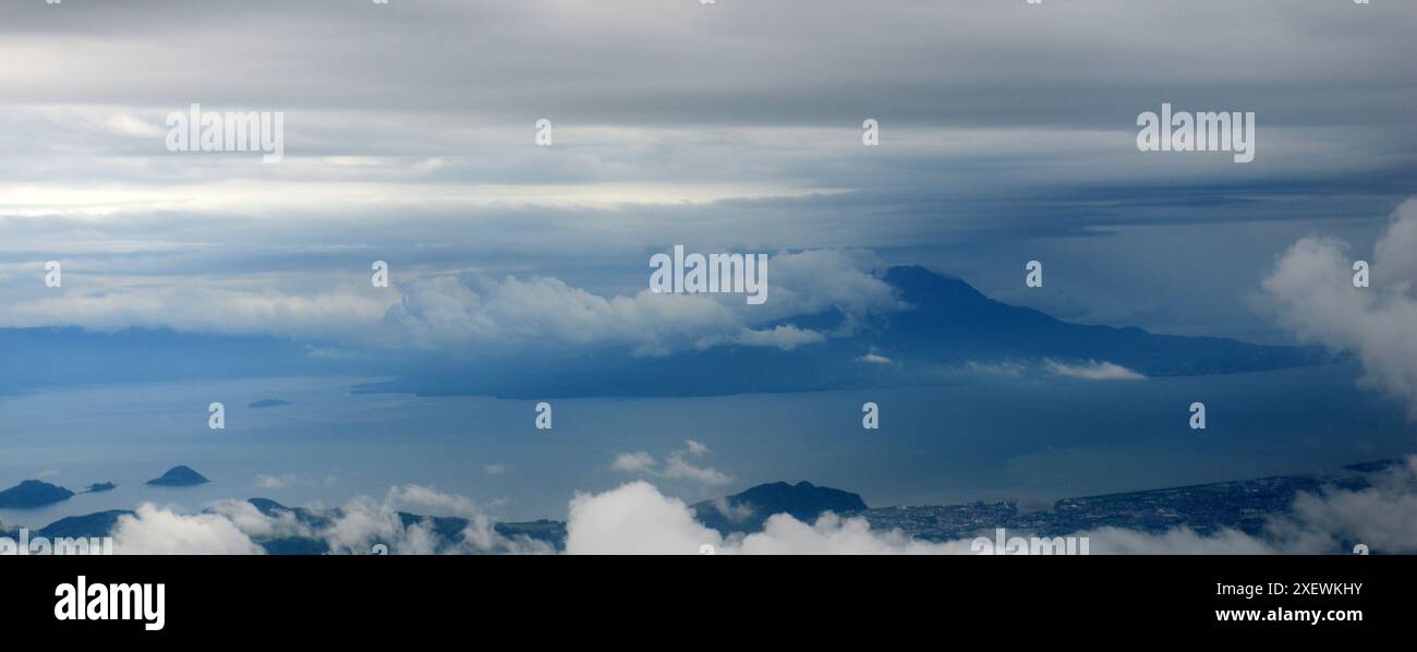 Aerial view of the he Sakurajima volcano, Kyushu, Japan Stock Photo - Alamy
