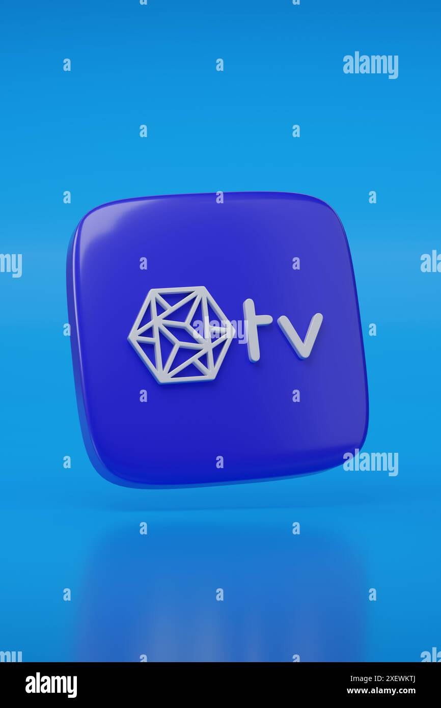 Buenos Aires, Argentina - June 22th 2024: Cafeine TV three-dimensional ...