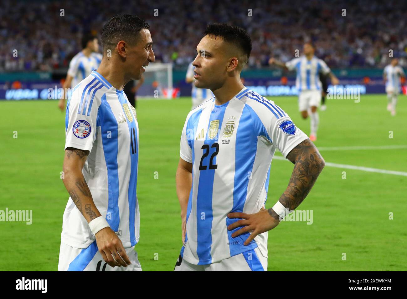 Argentina s forward Lautaro Martinez celebrates after scoring a goal ...