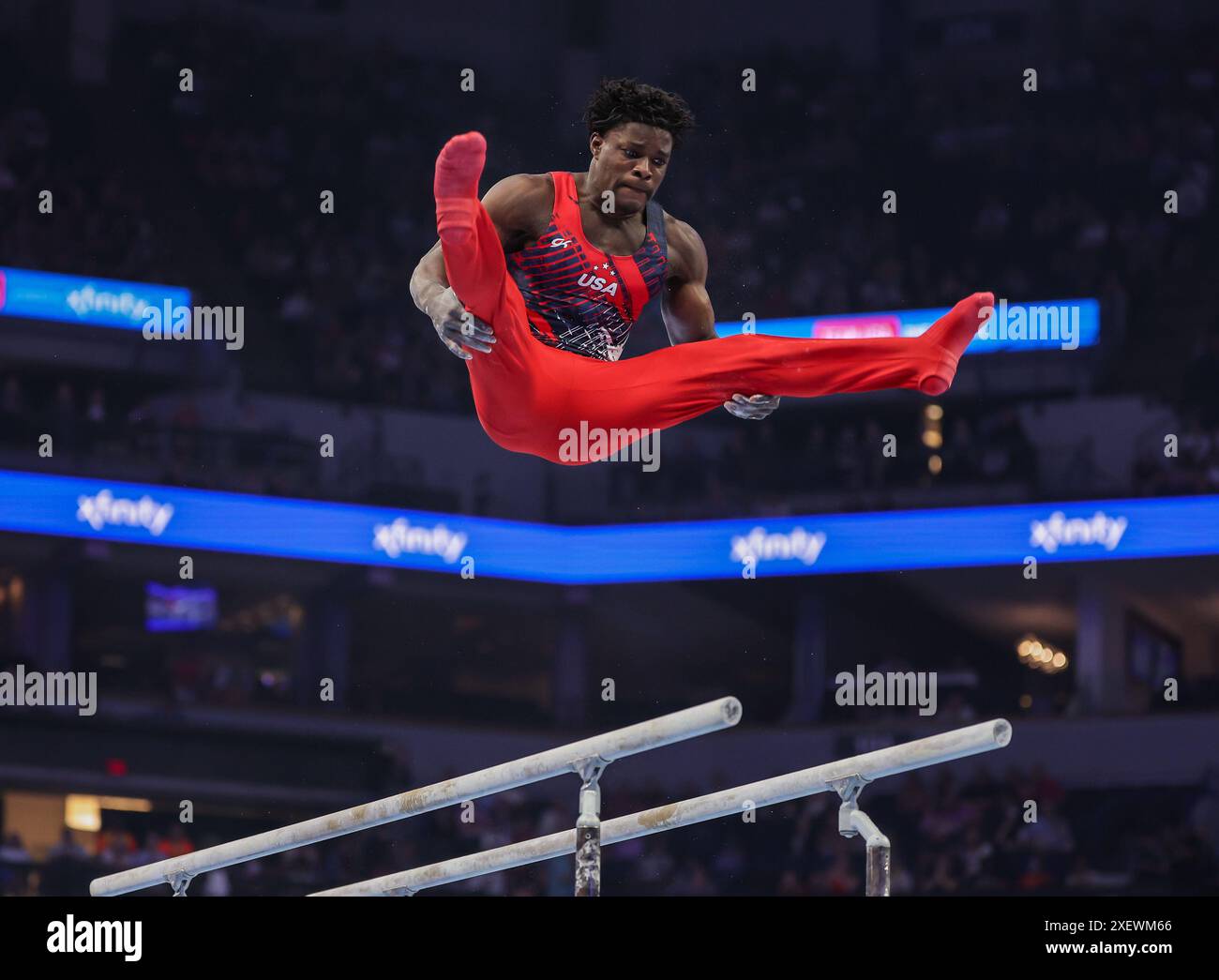 June 29, 2024: Frederick Richard on the parallel bars during the 2024 ...