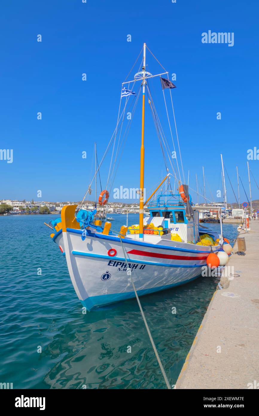 Fishing boat, Adamas, Milos Island, Cyclades Islands, Greece Stock ...