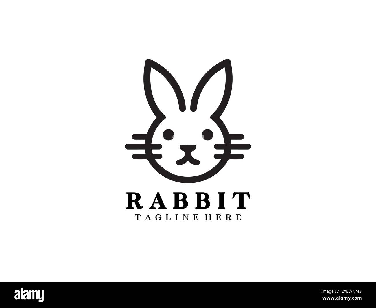 Rabbit logo design icon symbol vector illustration. Lines vector ...