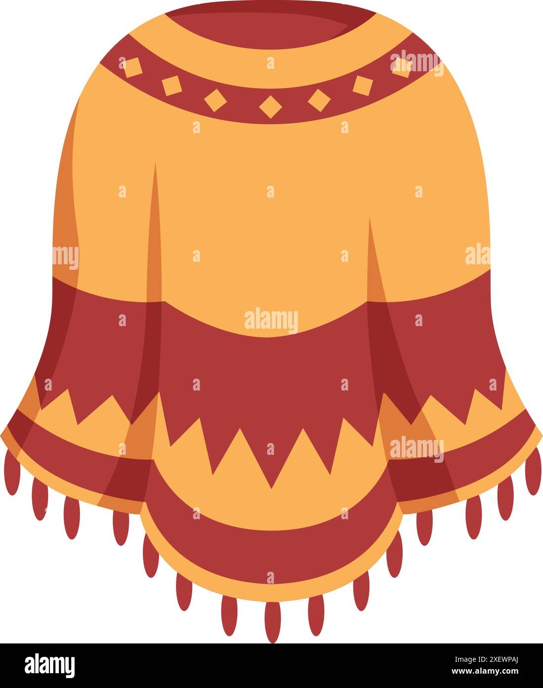 Festive poncho featuring a vibrant orange and red color scheme with ...