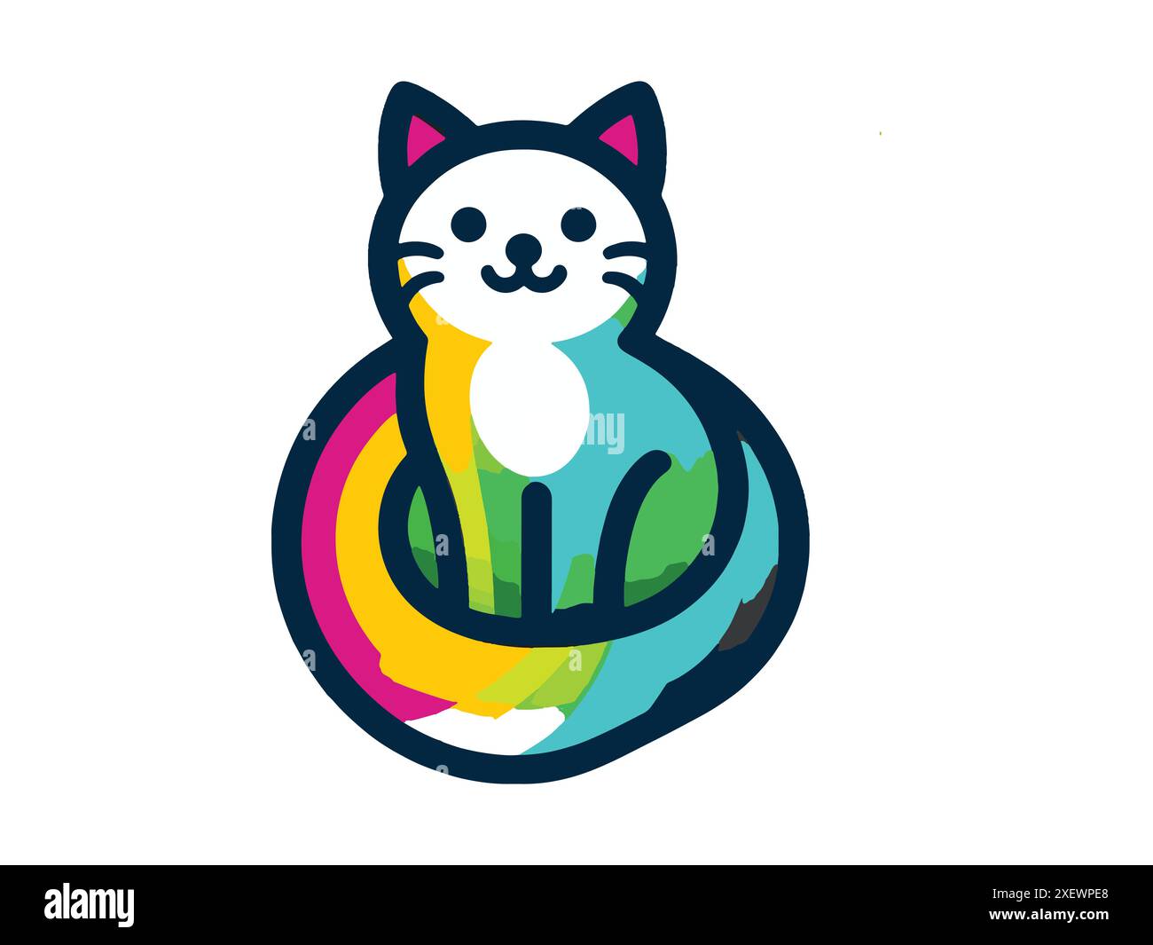 Minimalist cat logo hi-res stock photography and images - Alamy