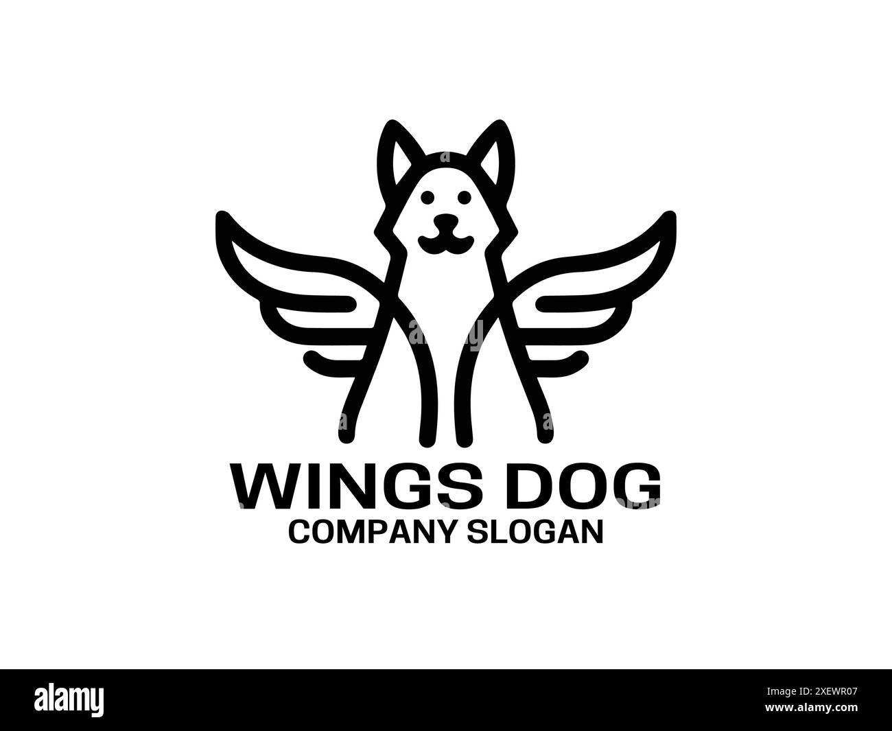 Minimal Thin Line Wings Dog Logo Vector Template Stock Vector Image ... Minimal Thin Line Wings Dog Logo Vector Template Stock Vector Image ...
