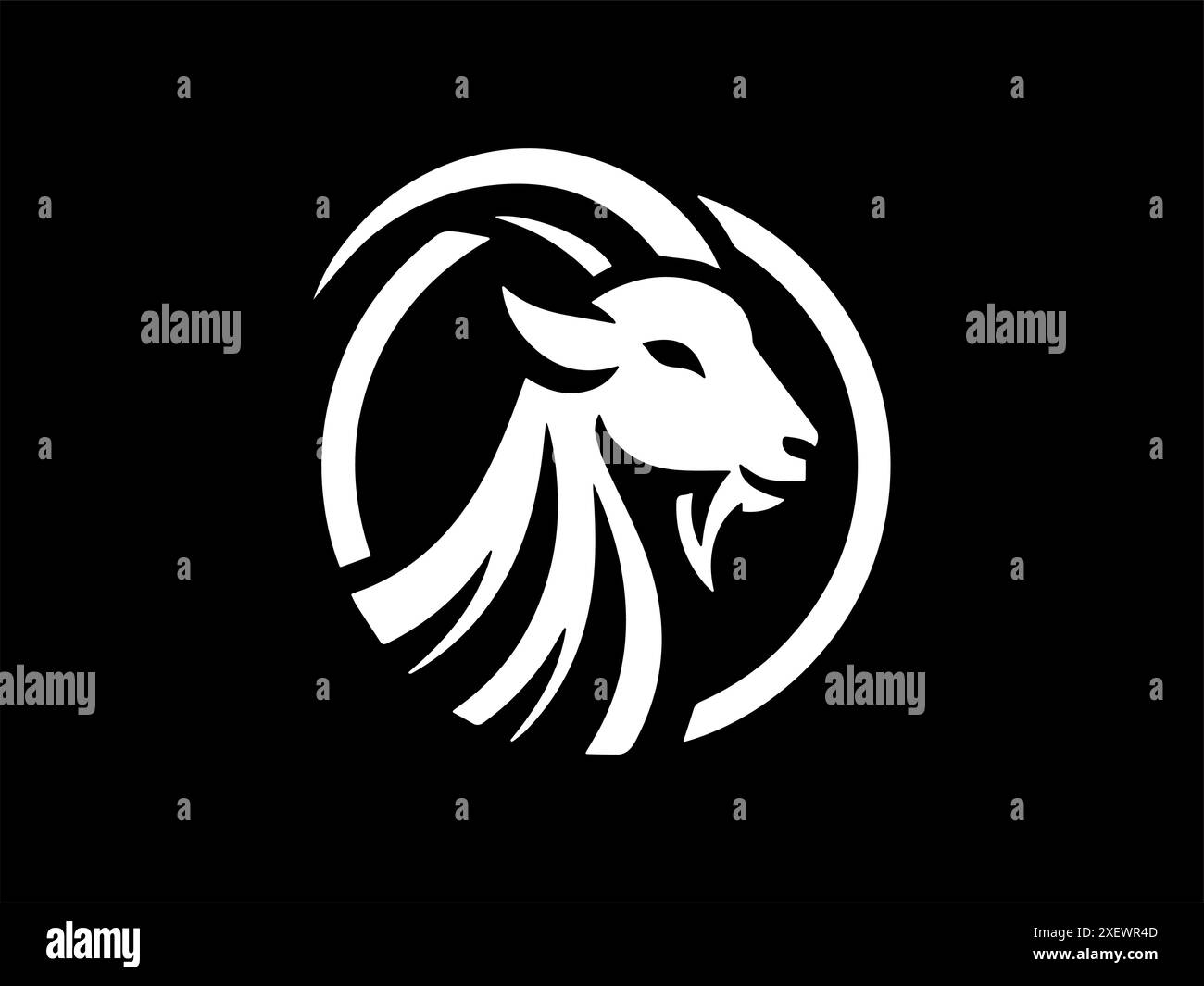 Goat Logo Design Icon Symbol Vector illustration Stock Vector Image ...