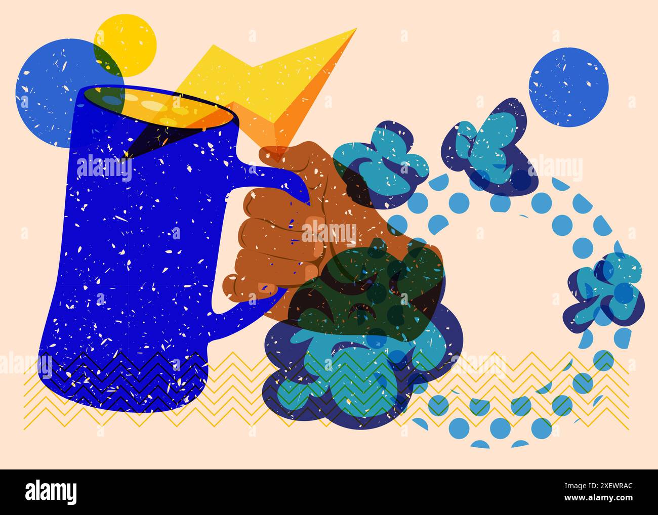 Risograph beer in hand geometric hi-res stock photography and images ...