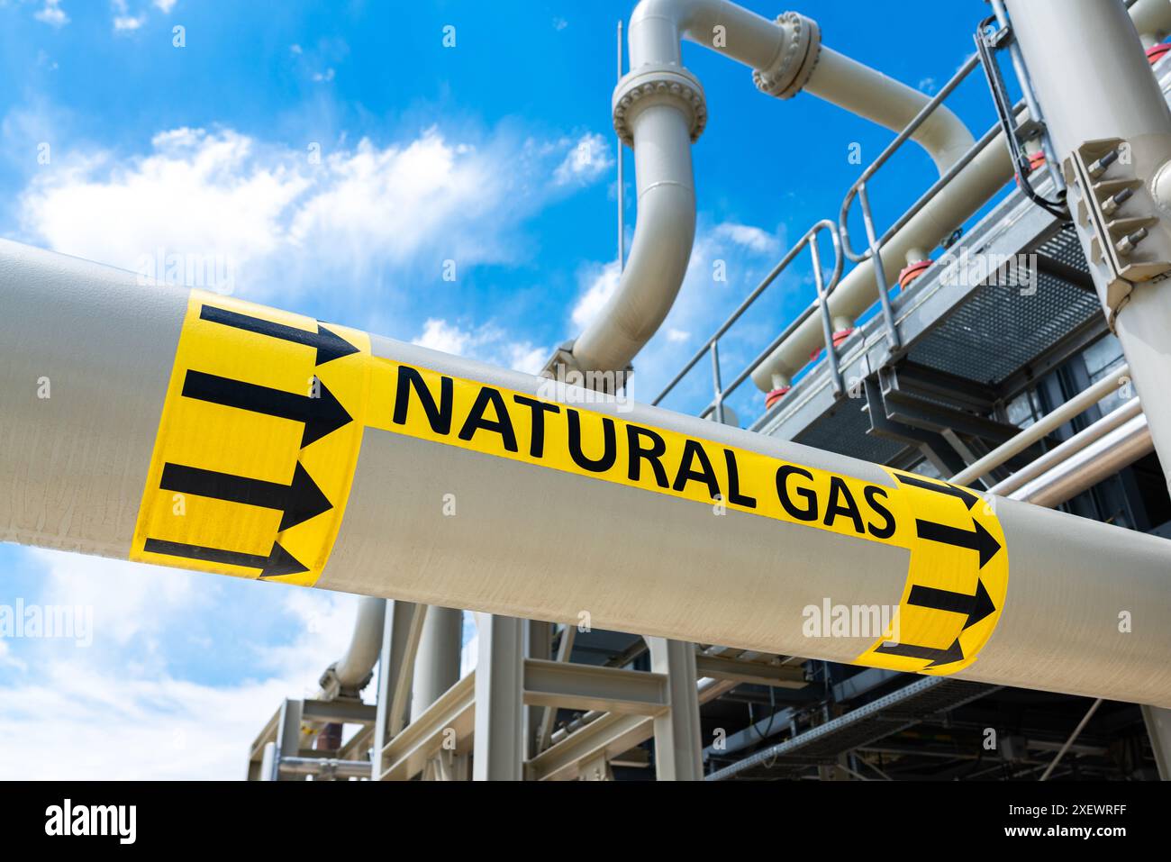 High pressure natural gas pipeline network. Concept of energy supply ...