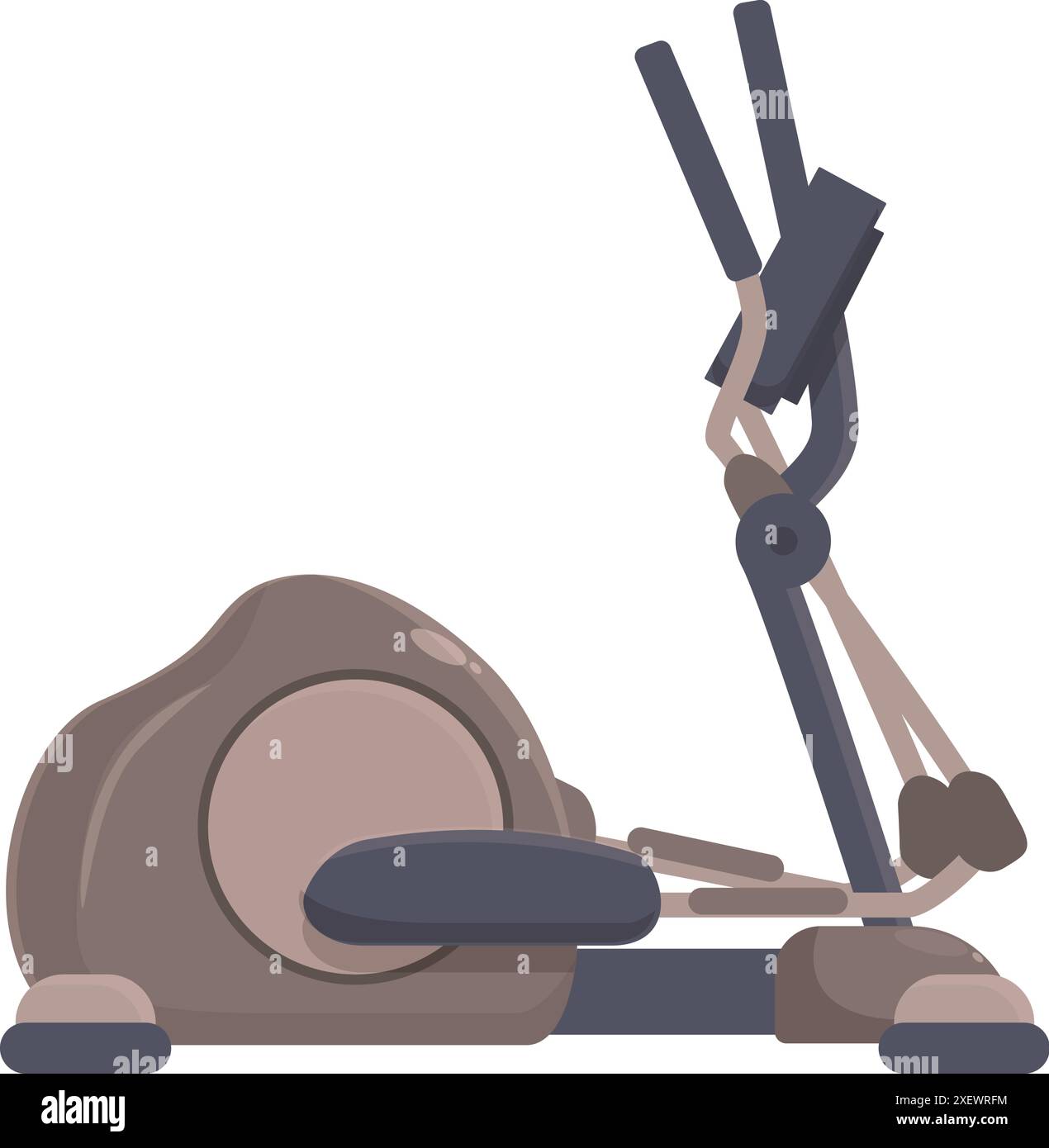 Elliptical trainer machine for home cardio workout standing on white ...