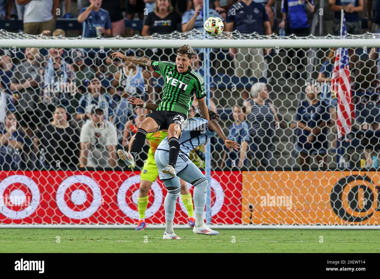 Kansas City, KS, USA. 29th June, 2024. Austin FC defender Guilherme ...
