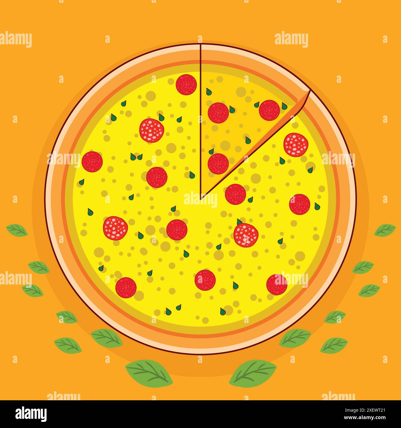 Full Pizza illustration Stock Vector Image & Art - Alamy