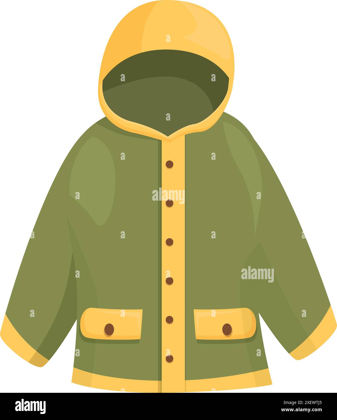 Yellow raincoat with hood protecting from rain hi-res stock photography ...