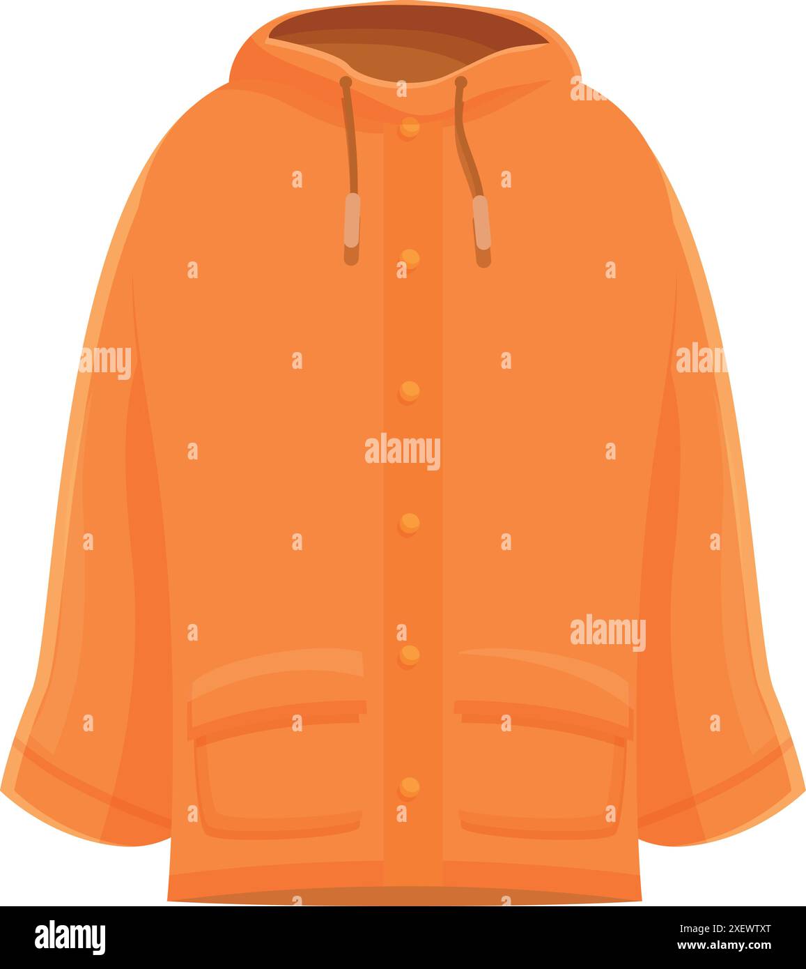 Orange raincoat protecting from cold and rain, warm clothes for autumn ...