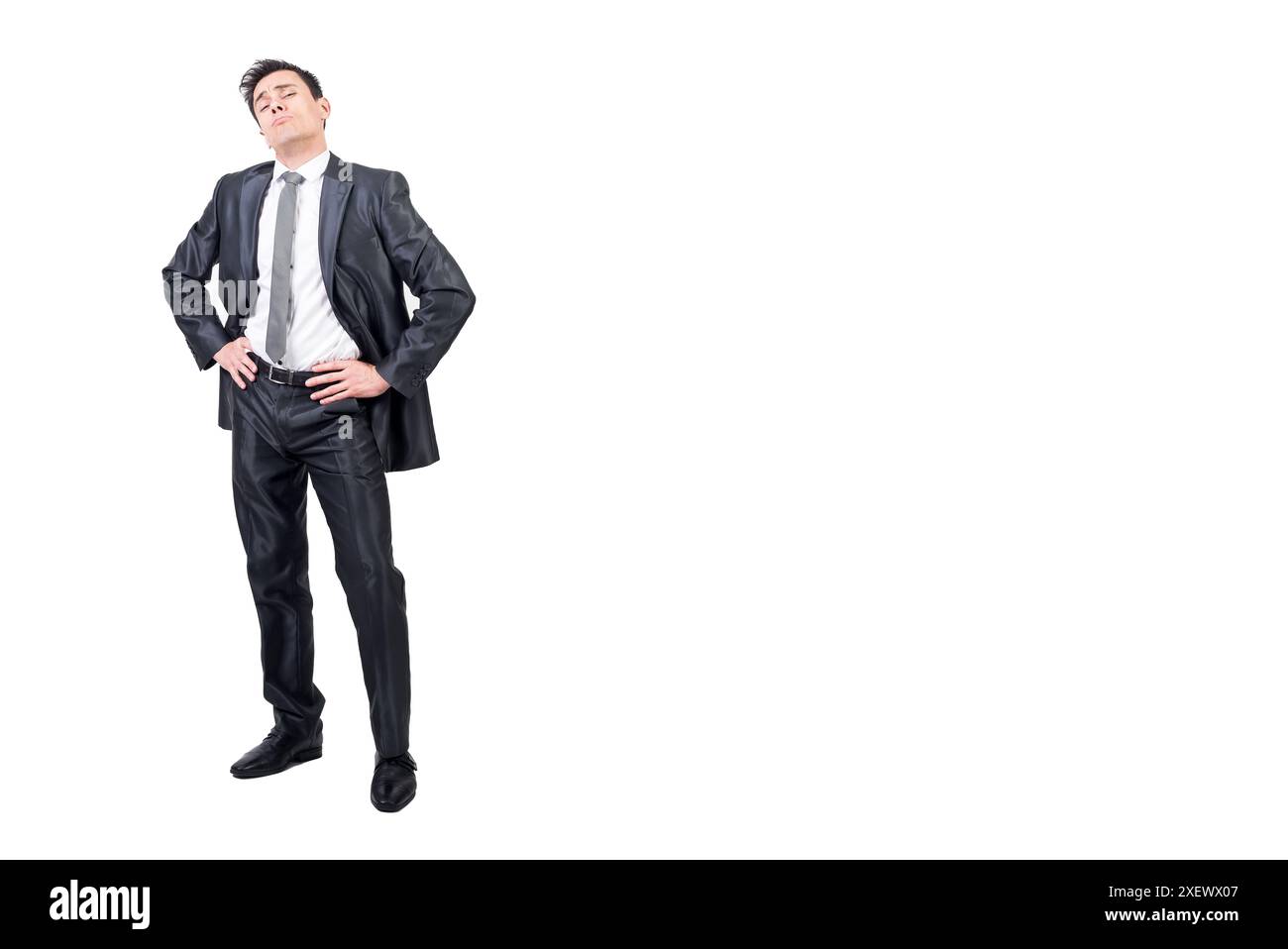 Arrogant man in formal suit. White background Stock Photo - Alamy