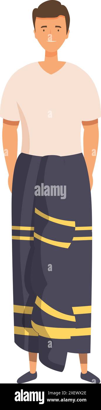 Man is standing with his hands behind his back wearing a traditional ...