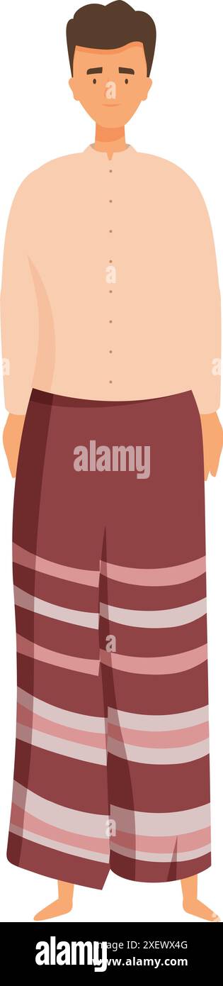 Illustration of a burmese man representing the culture of myanmar ...