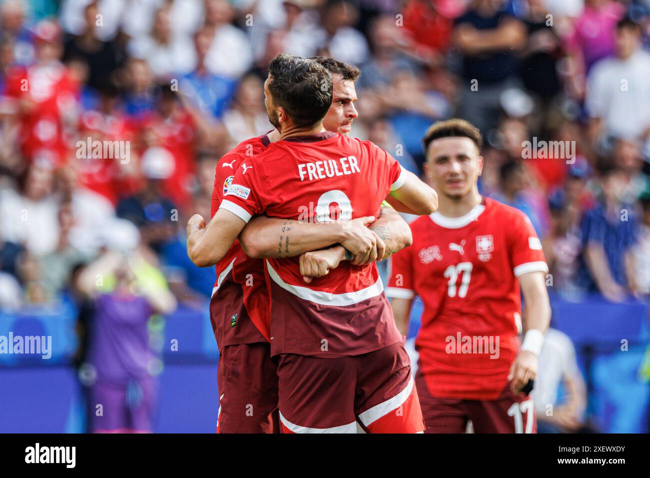 Berlin, Germany. 29th June, 2024. Remo Freuler and Granit Xhaka of ...