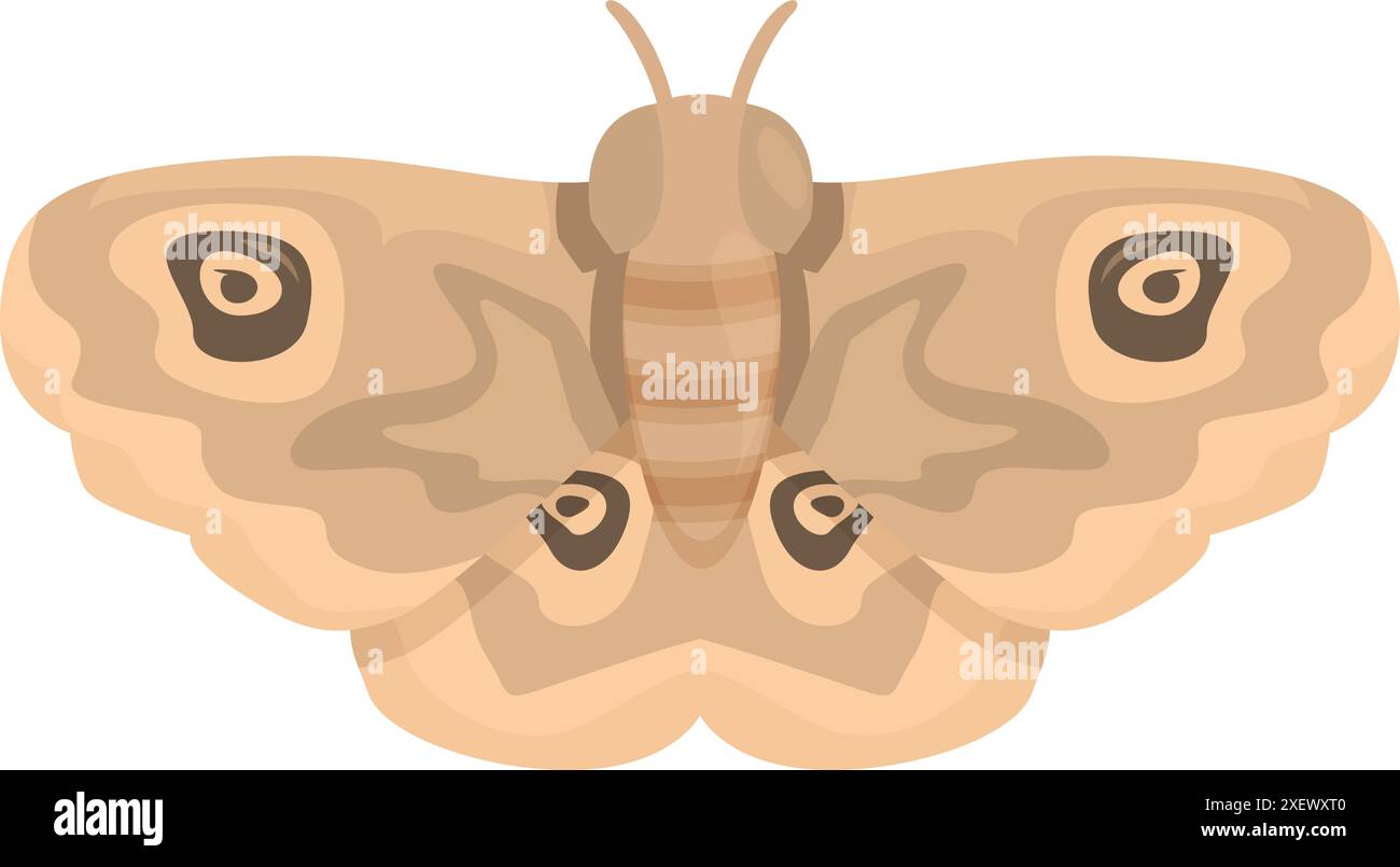 Illustration of a beige moth with brown spots on its wings Stock Vector ...