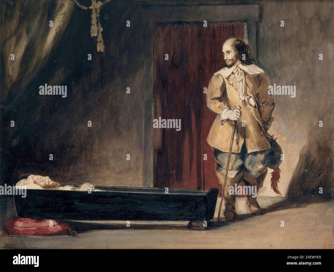 Cromwell with the Coffin of Charles I (c. 1831) by Eugène Delacroix ...