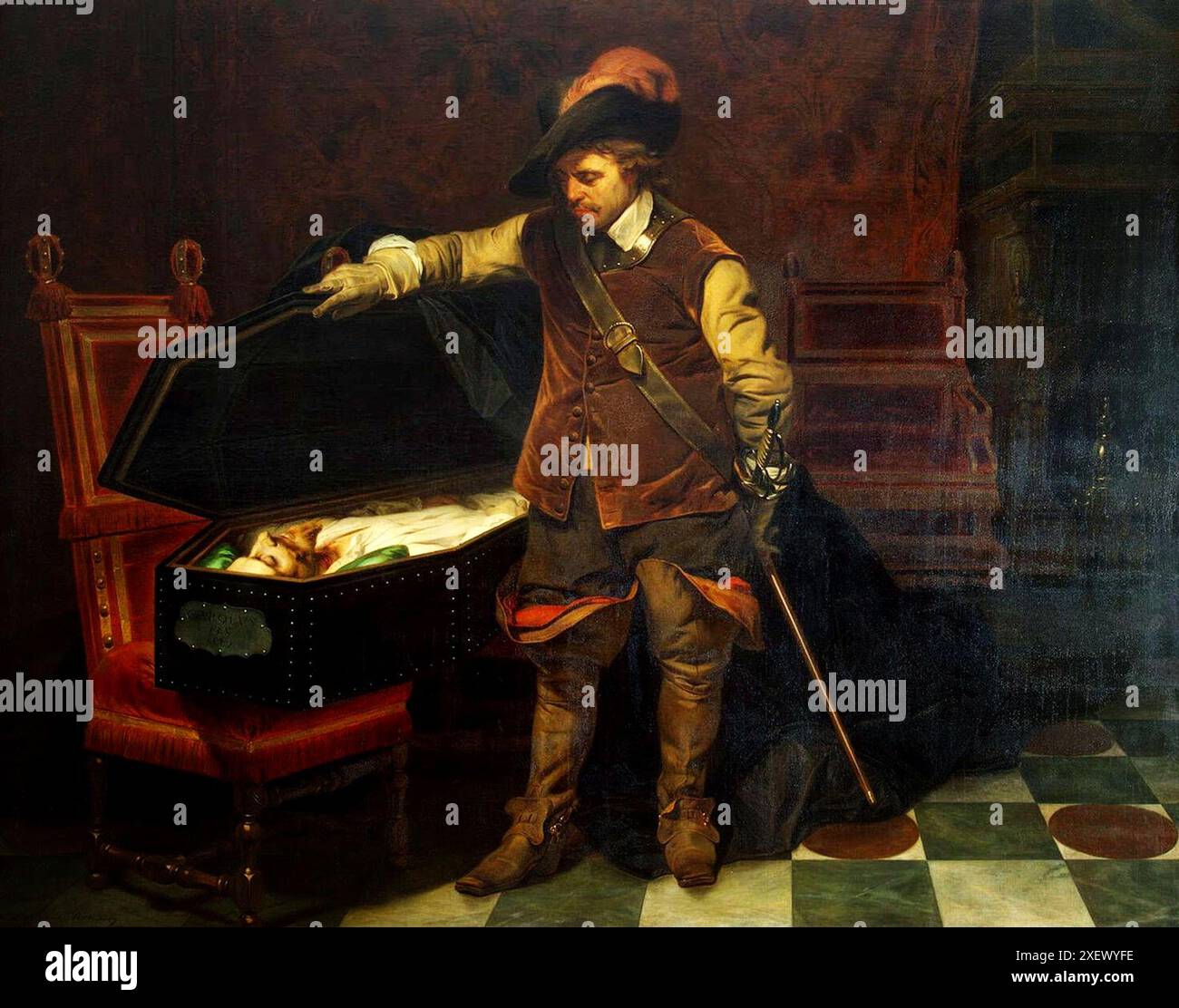 Cromwell with the Coffin of Charles I (c. 1831) by Paul Delaroche ...