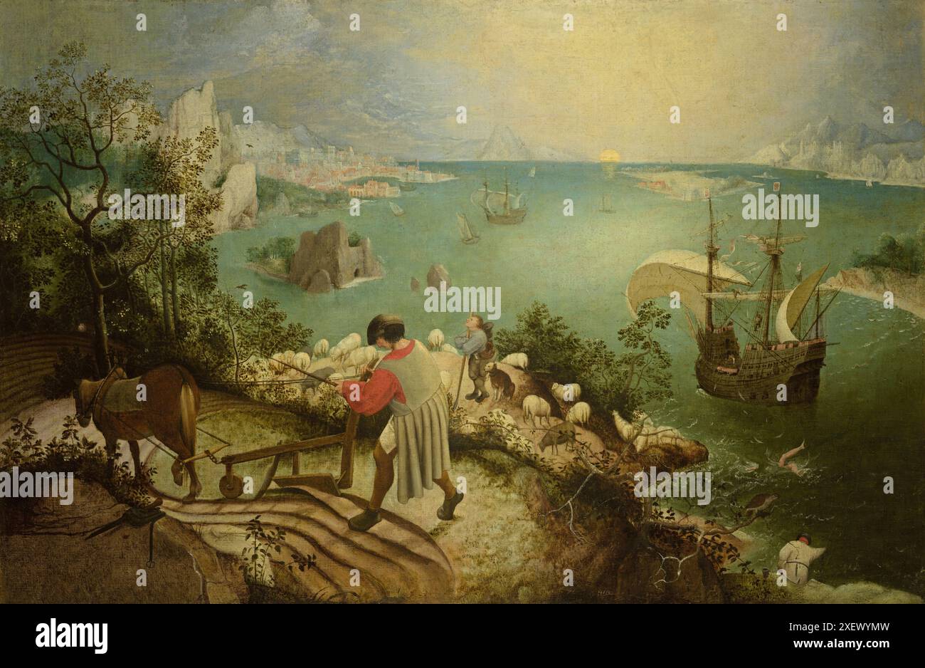 Pieter Bruegel the Elder, Landscape with the Fall of Icarus, c. 1560 ...