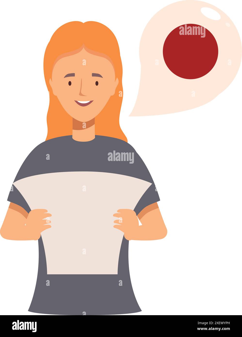 Woman learning japanese language, female student holding textbook and ...