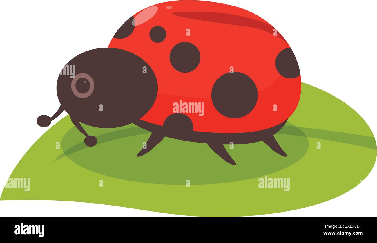 Insect crawling on green leaf Stock Vector Images - Alamy