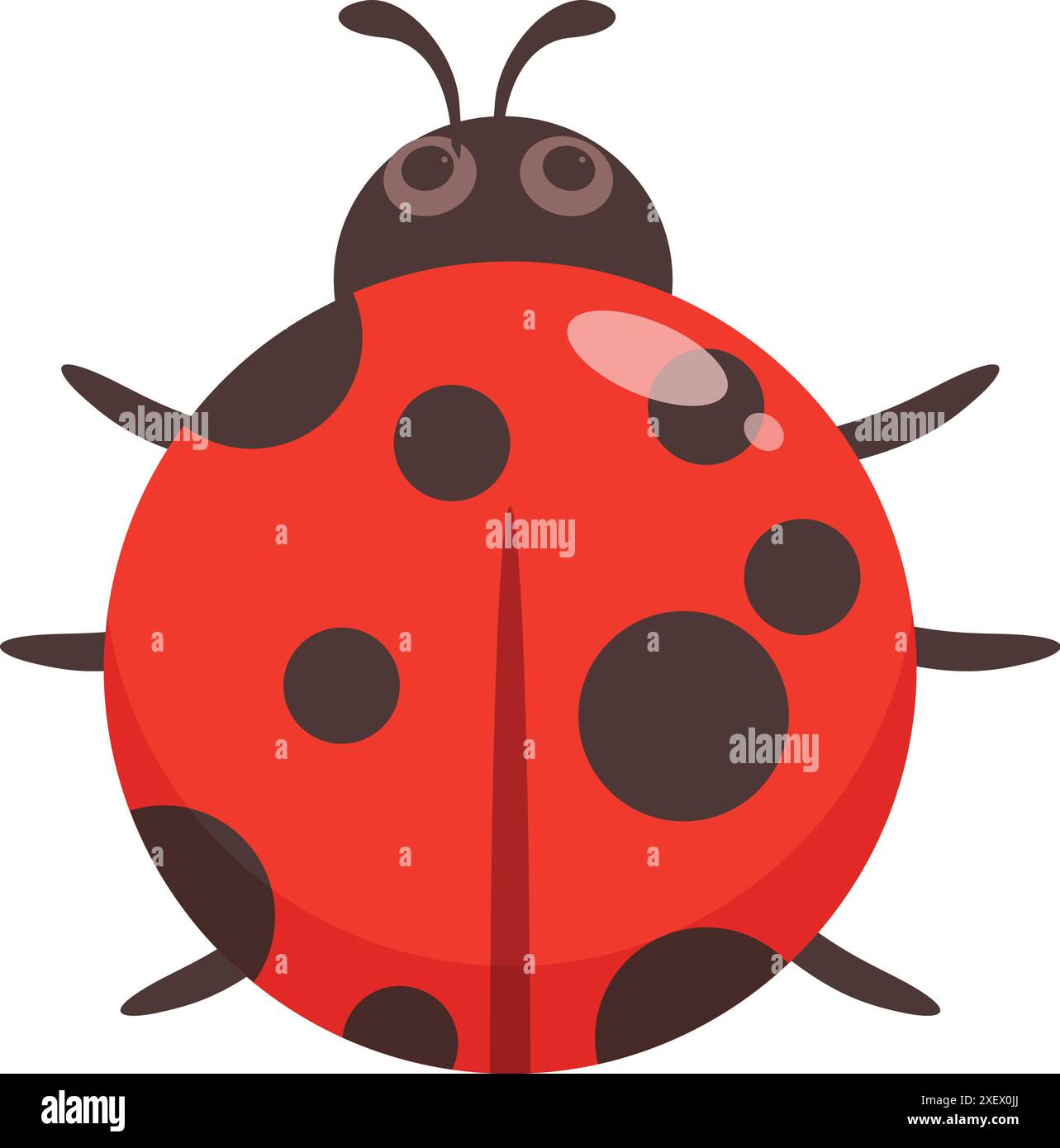 Red ladybug showing its black spots on white background Stock Vector ...