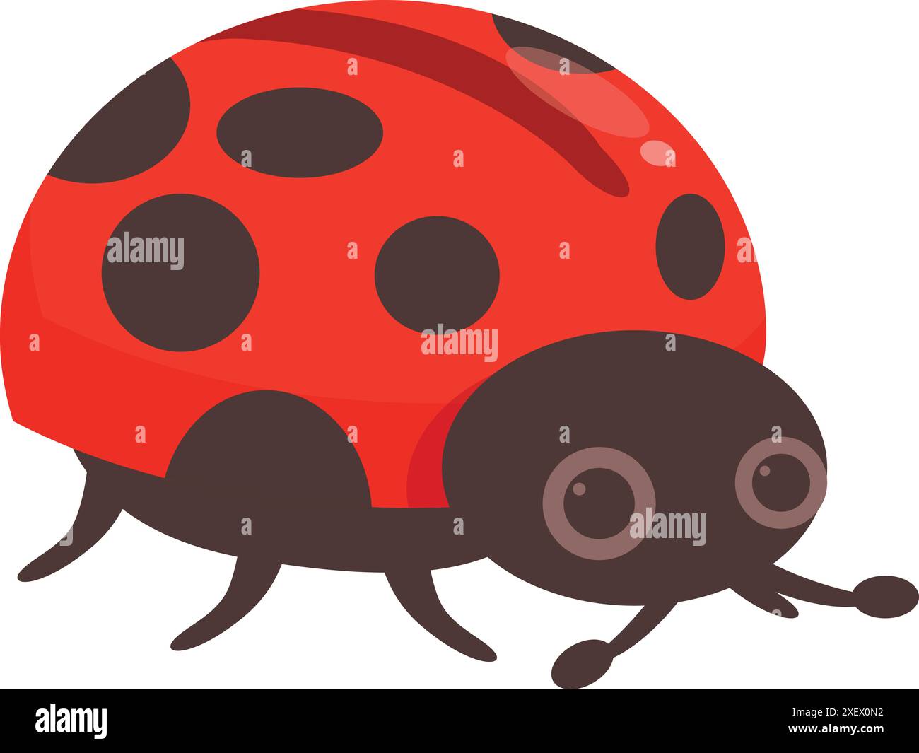 Friendly ladybug is crawling on a white background Stock Vector Image ...