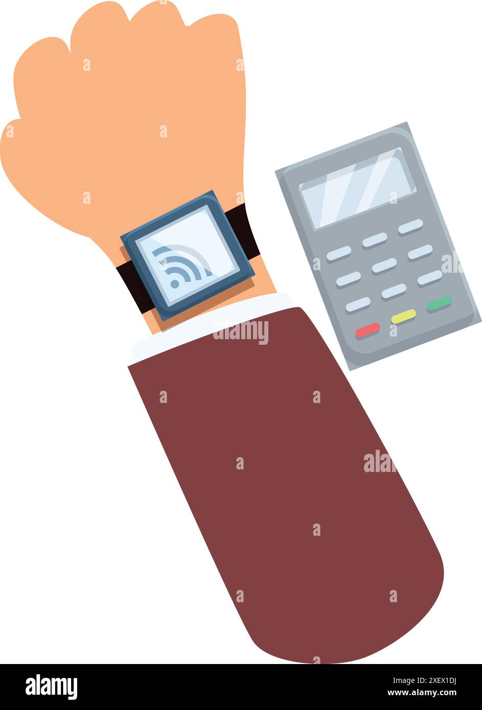 Contactless payment using smartwatch Stock Vector Images - Alamy