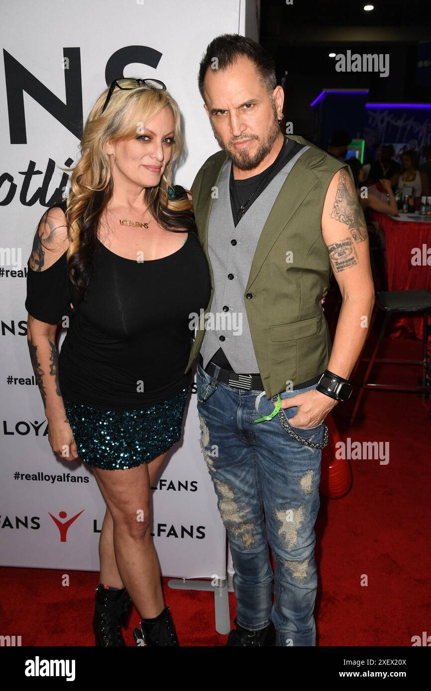 Miami, FL, USA. 29th June, 2024. Stormy Daniels and her husband Barrett ...