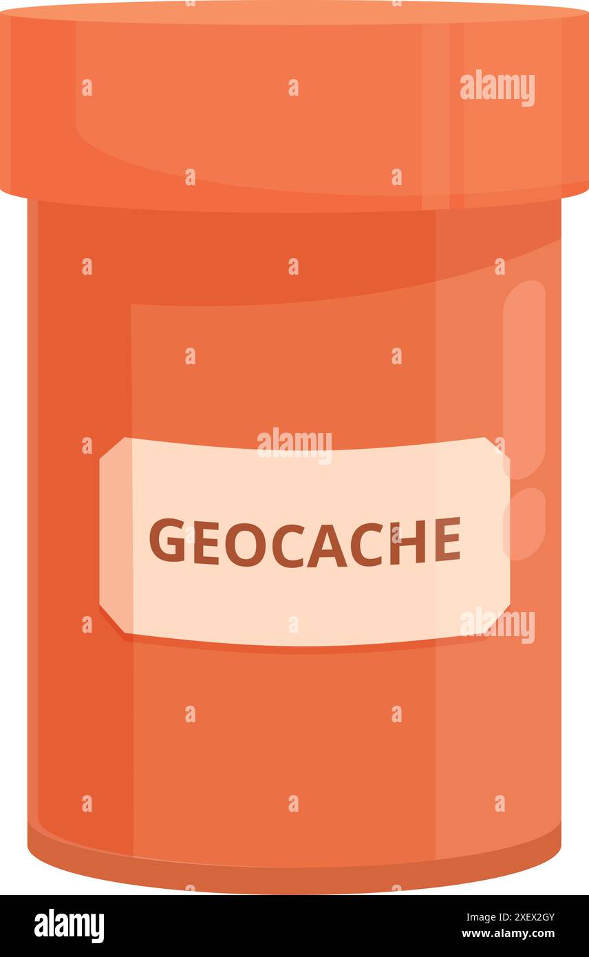 Orange geocache container keeping something secret, isolated on white ...