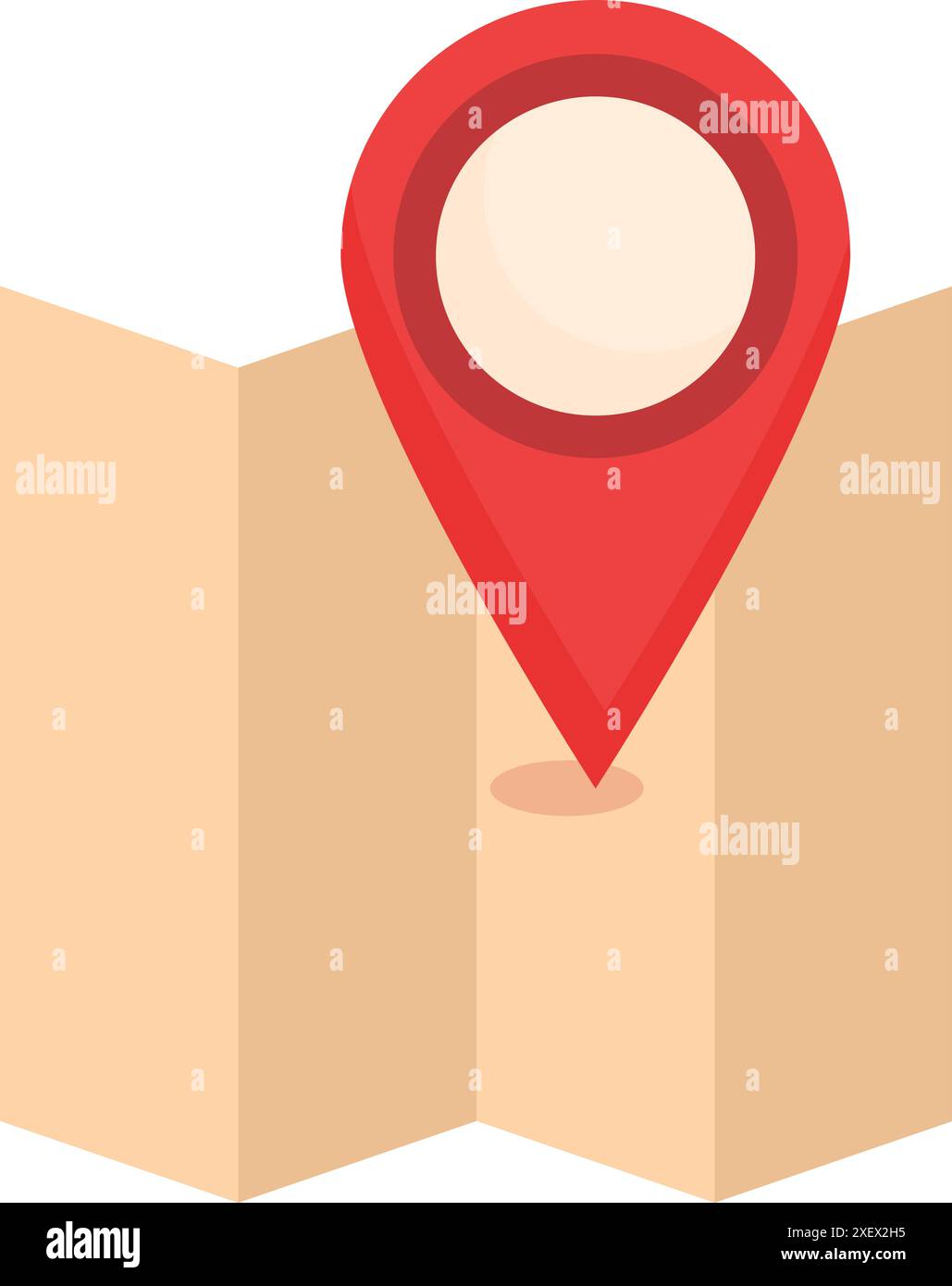 Conceptual illustration of a red location pin marking a spot on a ...