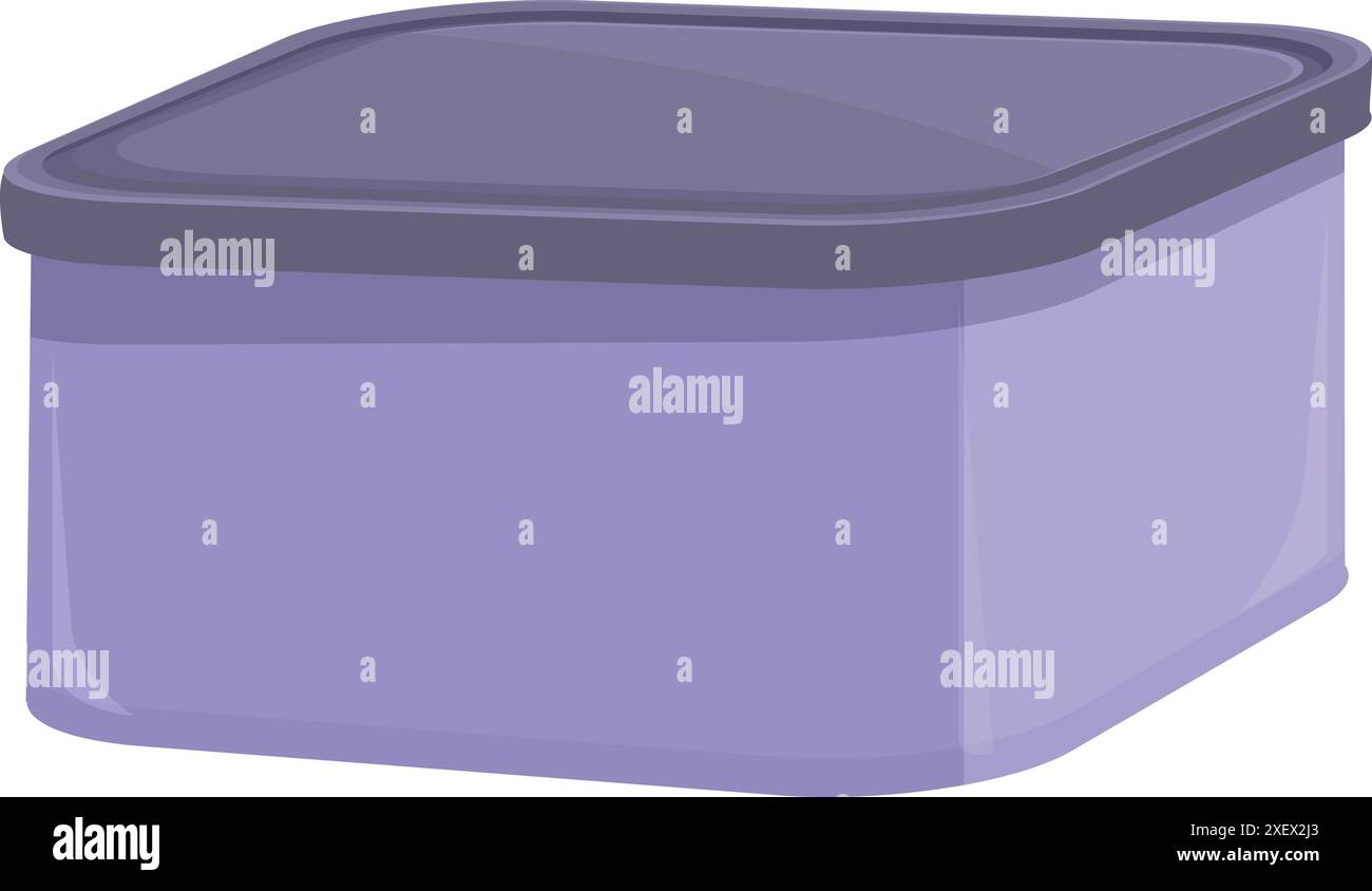 Closed rectangular plastic food container with lid for storing food ...